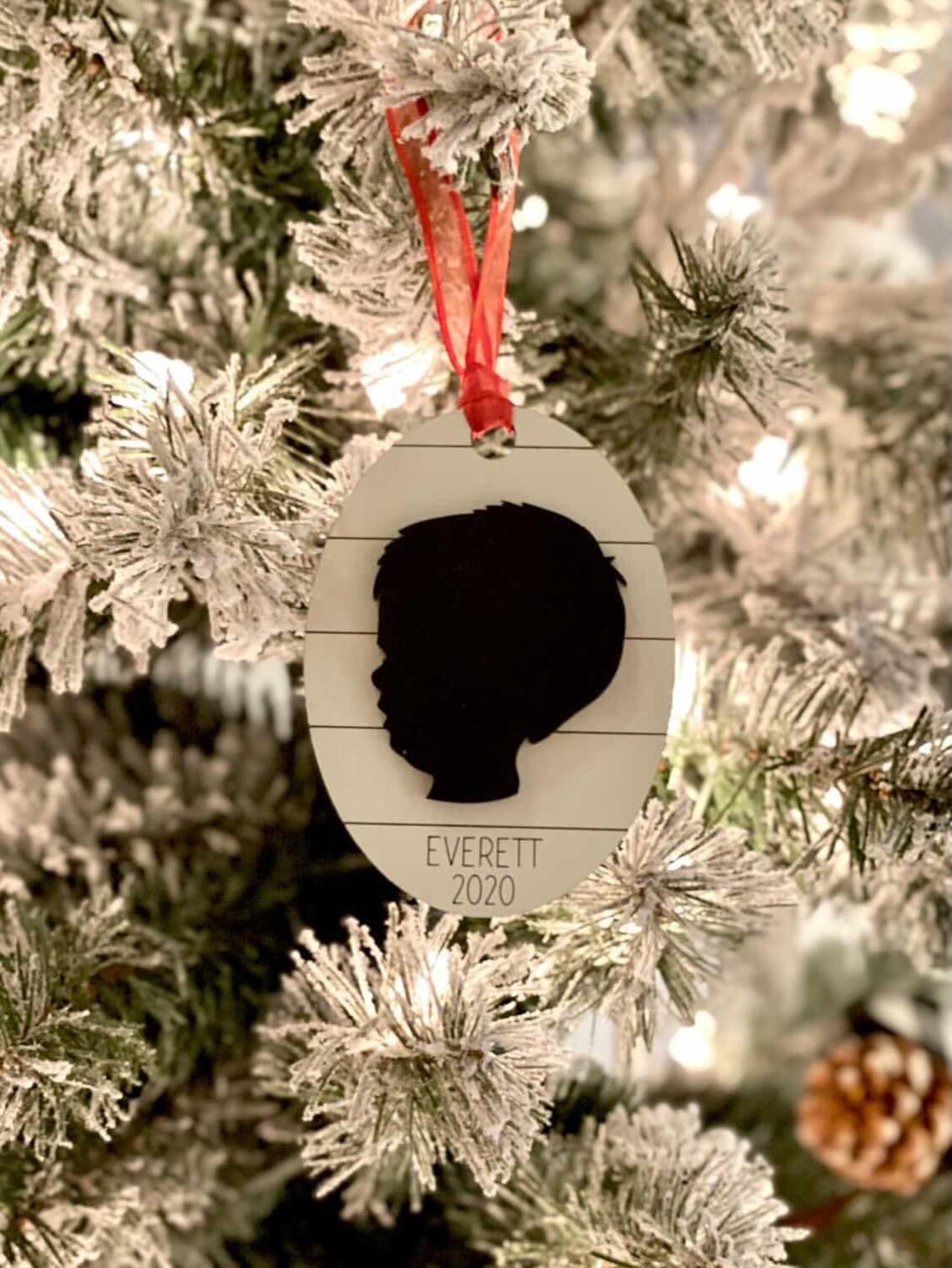 Custom Silhouette/profile Wood Ornament, Keepsake Shadow Christmas ...