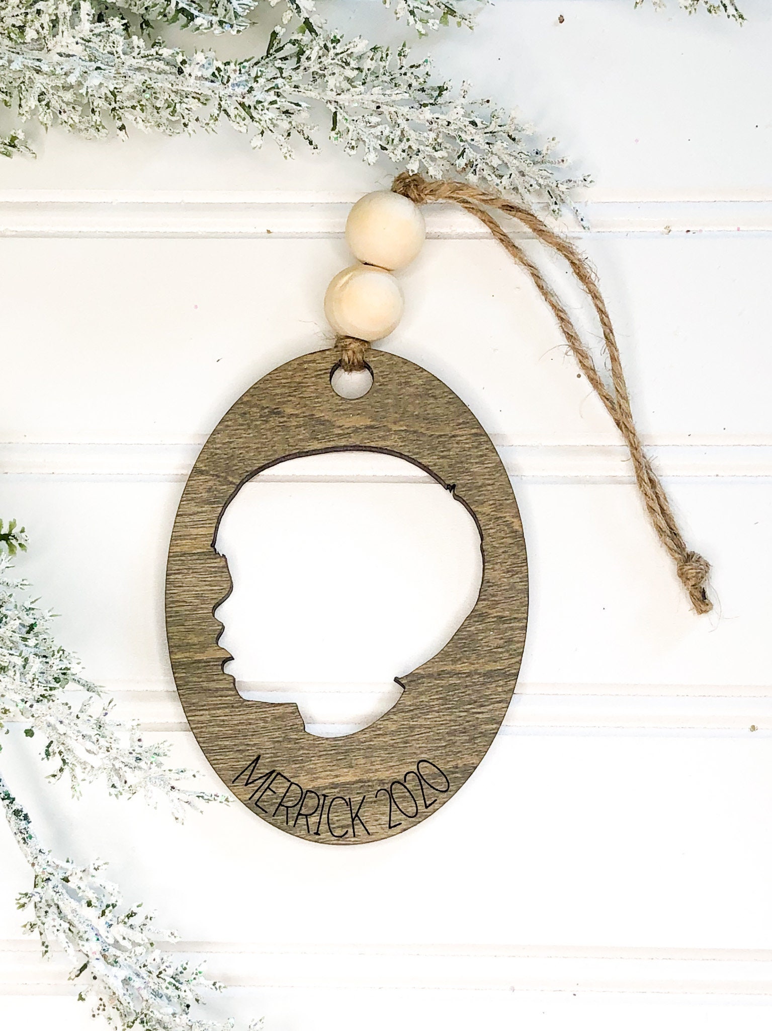 Custom Silhouette/Profile Wood Ornament Keepsake Shadow | Etsy