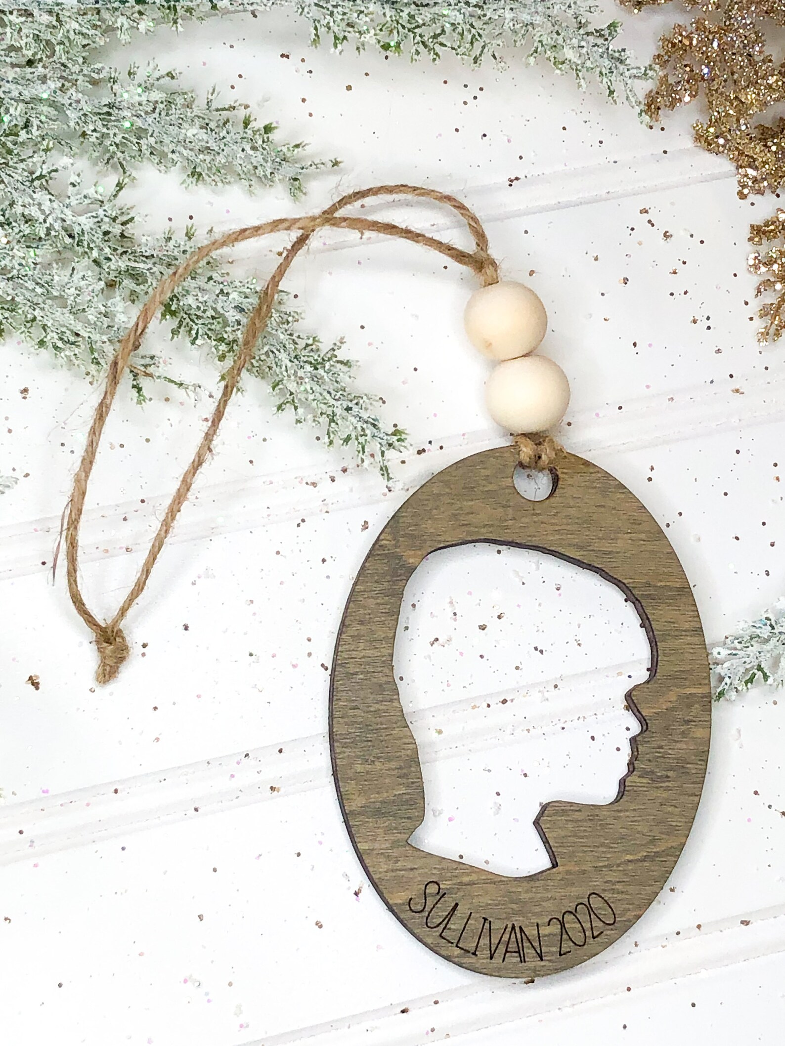 Custom Silhouette/profile Wood Ornament Keepsake Shadow - Etsy