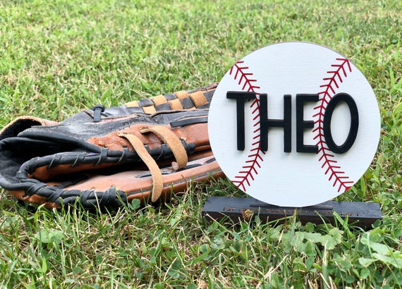 Personalized Baseball Nameplate Custom Baseball Shelf Sitter - Etsy