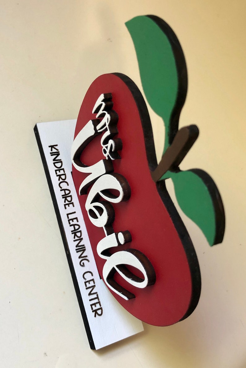 Personalized Apple Name Plate Teacher Name Plate Back to - Etsy