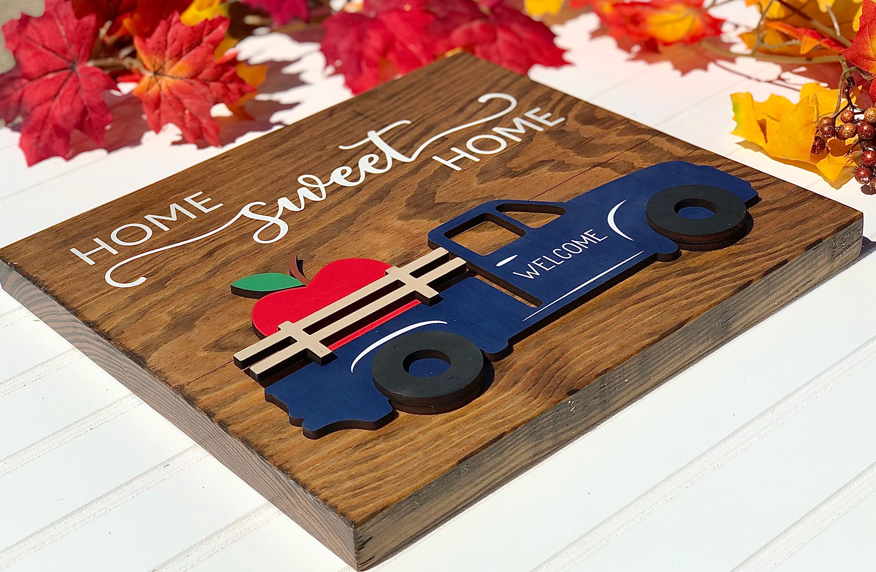 Home Sweet Home Hand Painted Interchangeable Truck Sign / - Etsy
