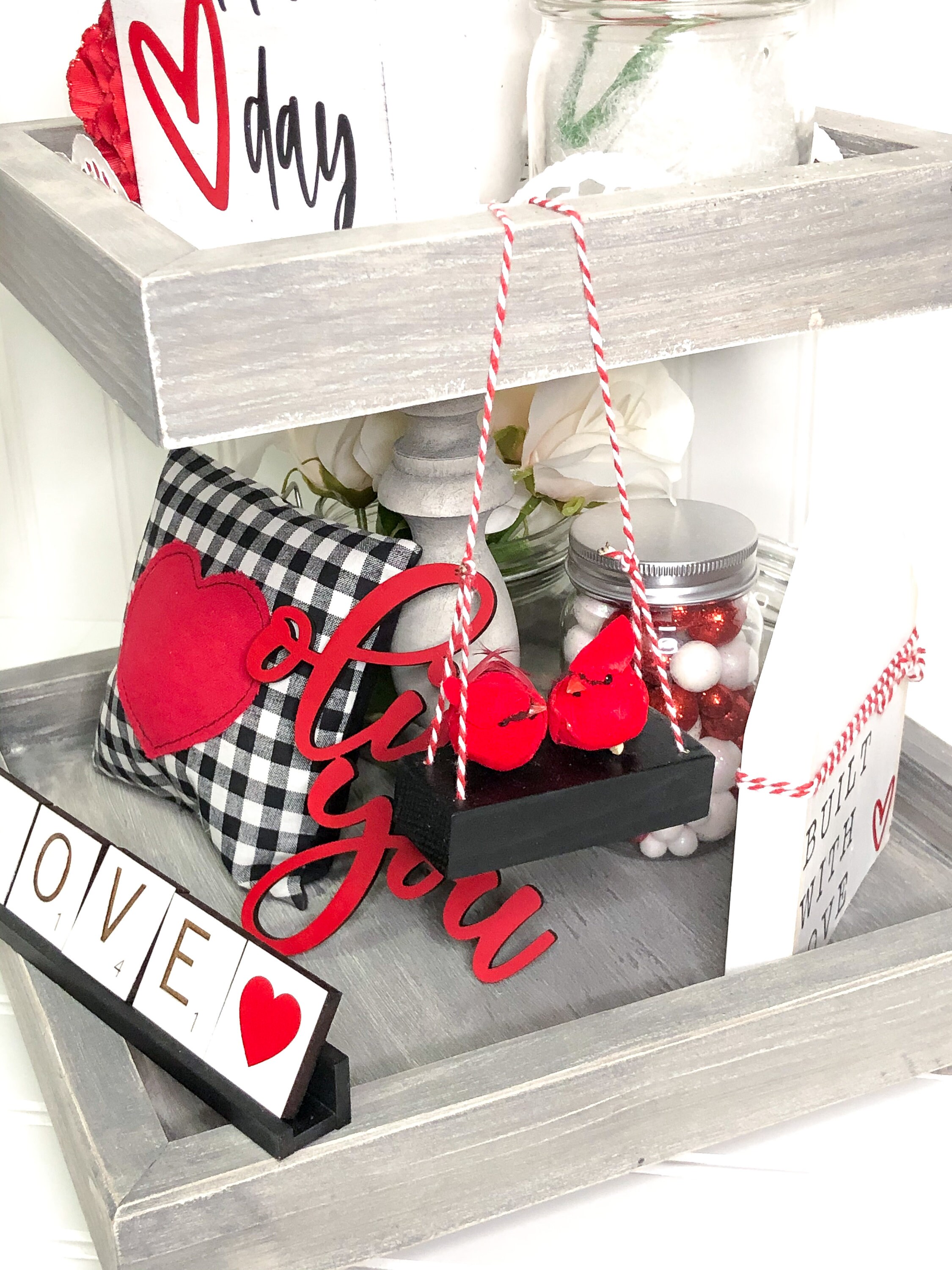 7 Piece Valentine's Day Set / Love Décor Bundle, Romantic Tiered Tray ...