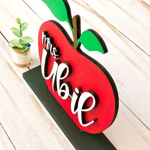 Personalized Apple Name Plate, Teacher Name Plate, Back to School ...