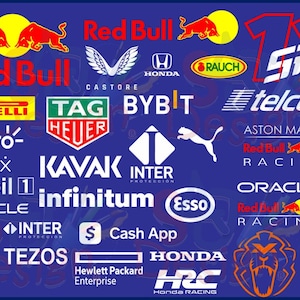 Red Bull Formula One F1 Racing Blue Background Stickers X2 for Car, Van ...