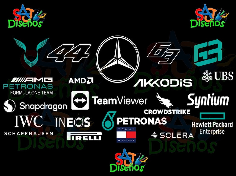Mercedes Formula 1 Logos - Etsy