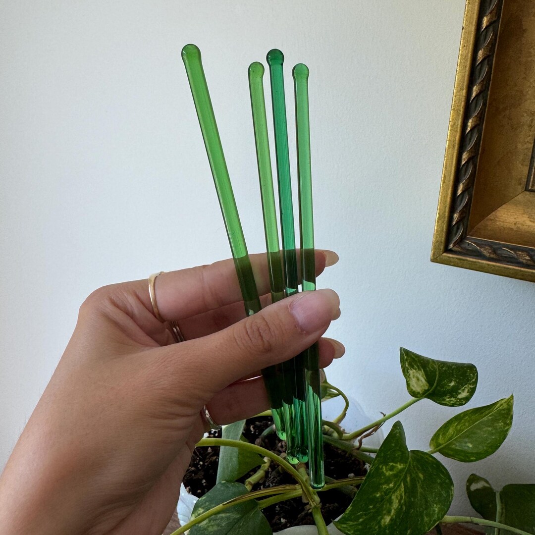 Vintage Green Glass Stir Sticks - Etsy