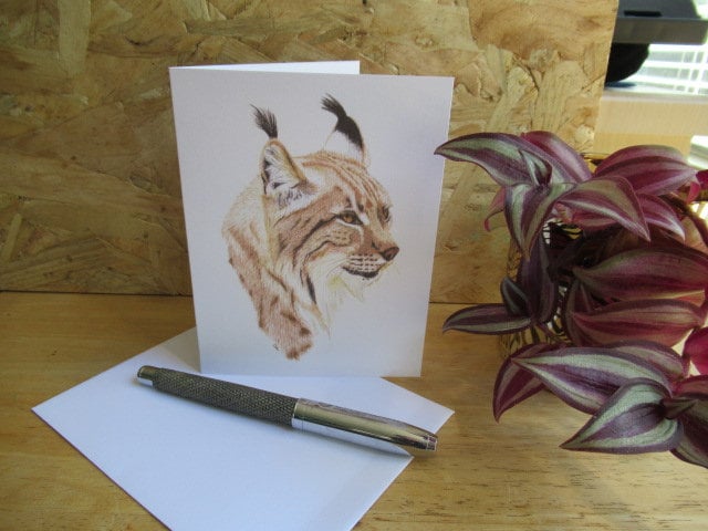 Lynx Original Artwork Note Card Greeting Card Birthday Card - Etsy Ireland