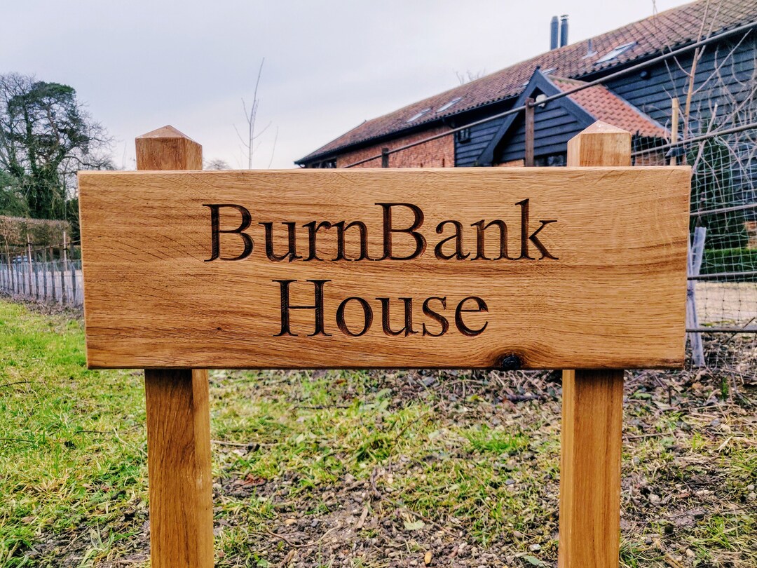 Solid Oak Engraved House Signs personalized Handmade in the UK - Etsy UK