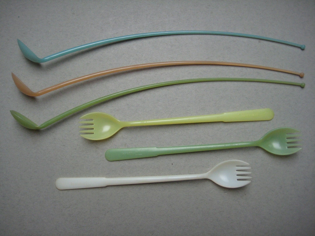 1960's or 1970's, Tupperware Iced Tea Spoons and Forks Long Handled ...