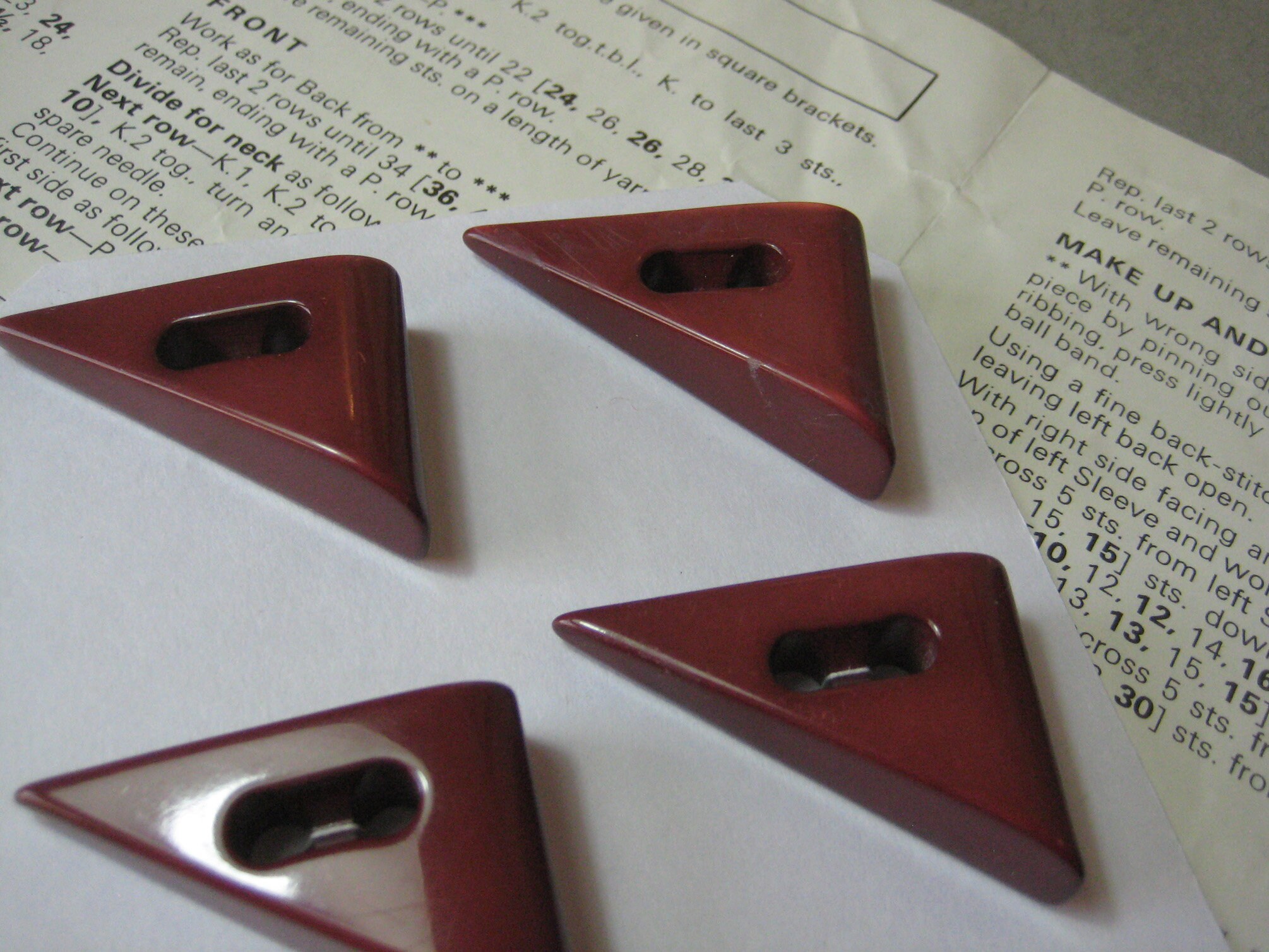 7 Large 1980's Triangular Buttons. 50mm. Vintage Buttons. - Etsy UK