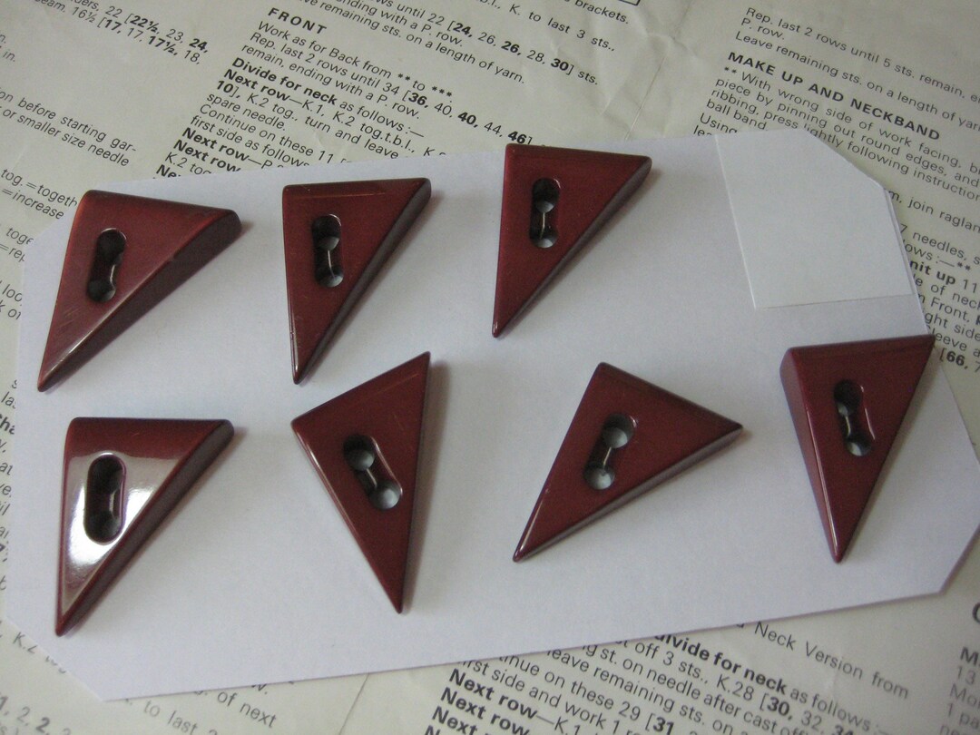7 Large 1980's Triangular Buttons. 50mm. Vintage Buttons. - Etsy UK