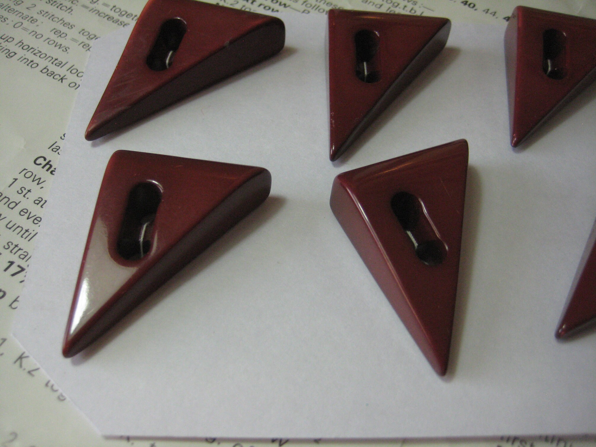 7 Large 1980's Triangular Buttons. 50mm. Vintage Buttons. - Etsy UK