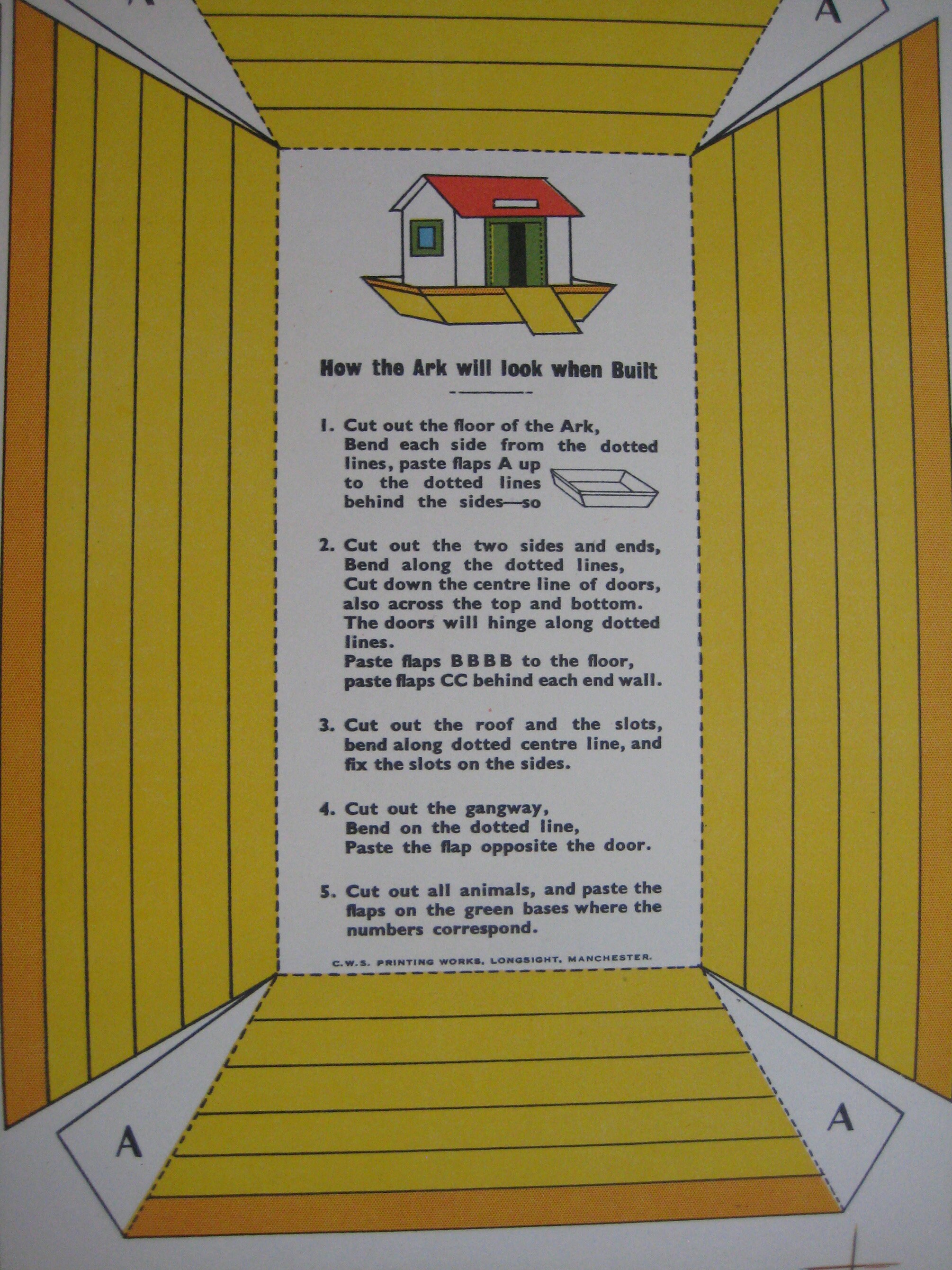 1930's or 40's Cut Out Noah's Ark Original CWS Advertising, CWS ...