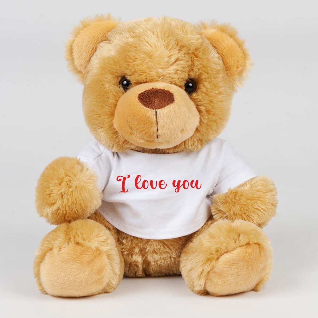 Personalised Teddy Bear - Printed With Personal Message - Small Medium ...