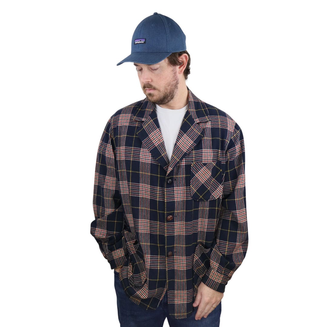 Vintage 60s 70s 80s Pendleton Made in USA Virgin Wool Shadow Plaid 49 ...