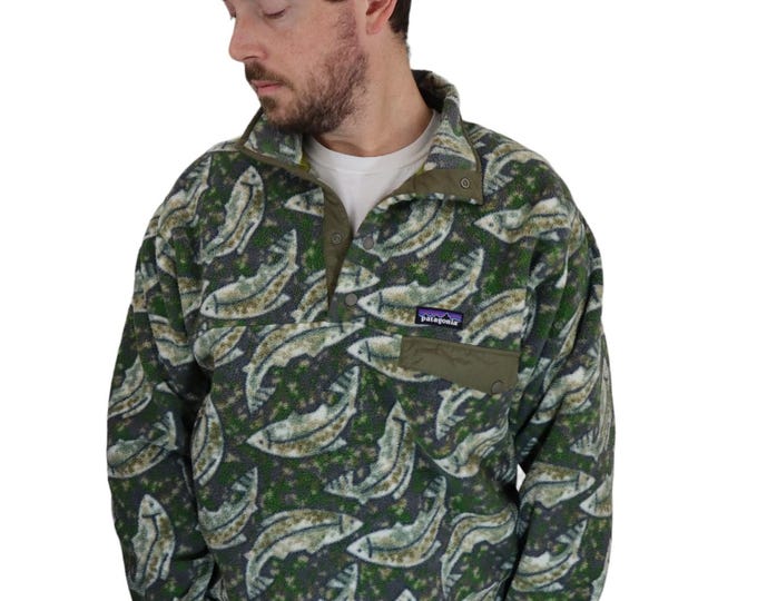 Patagonia Rare Leaping Oasis Fish Trout Animal All Over Print Baggy ...