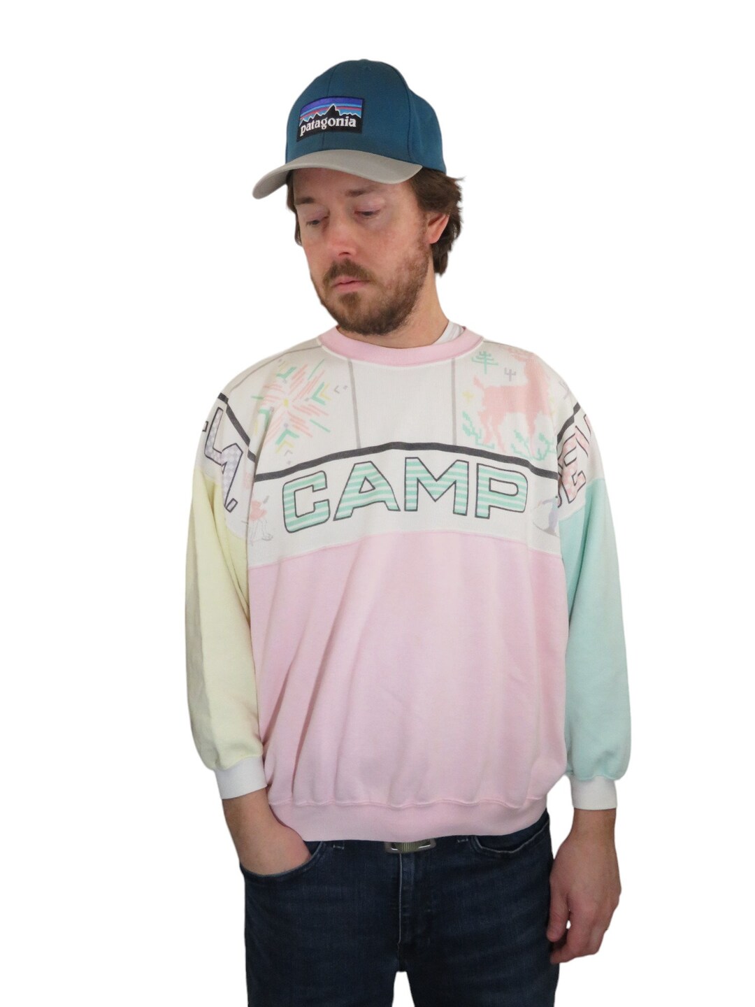 Vintage 90s Camp Beverly Hills Ski Animal Print Pastel LA Los Angeles ...