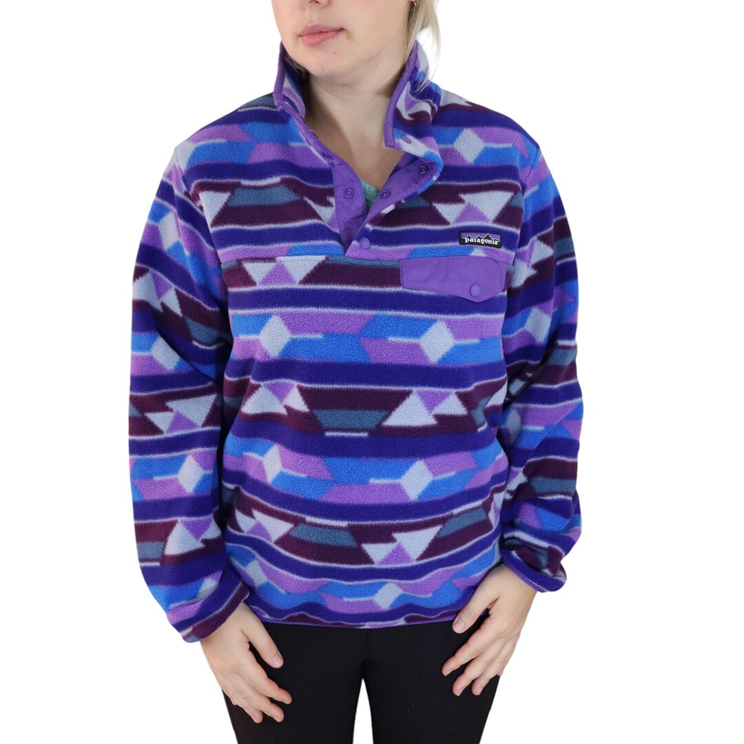 Y2K Patagonia Aztec Tribal Geometric All Over Print Synchilla Fleece ...