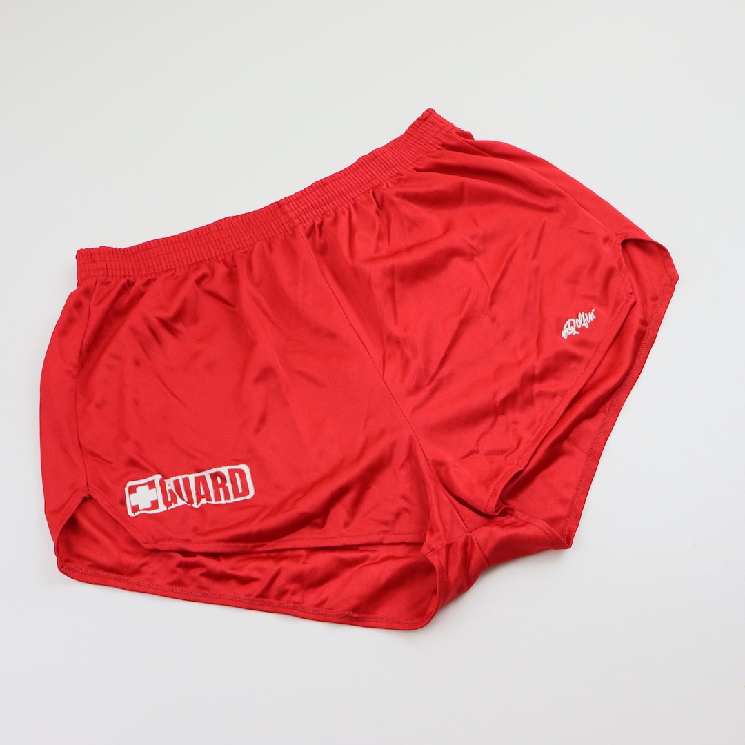 Vintage 80s 90s Dolfin Nylon Satin Silky Sprinter Lifeguard Shorts ...