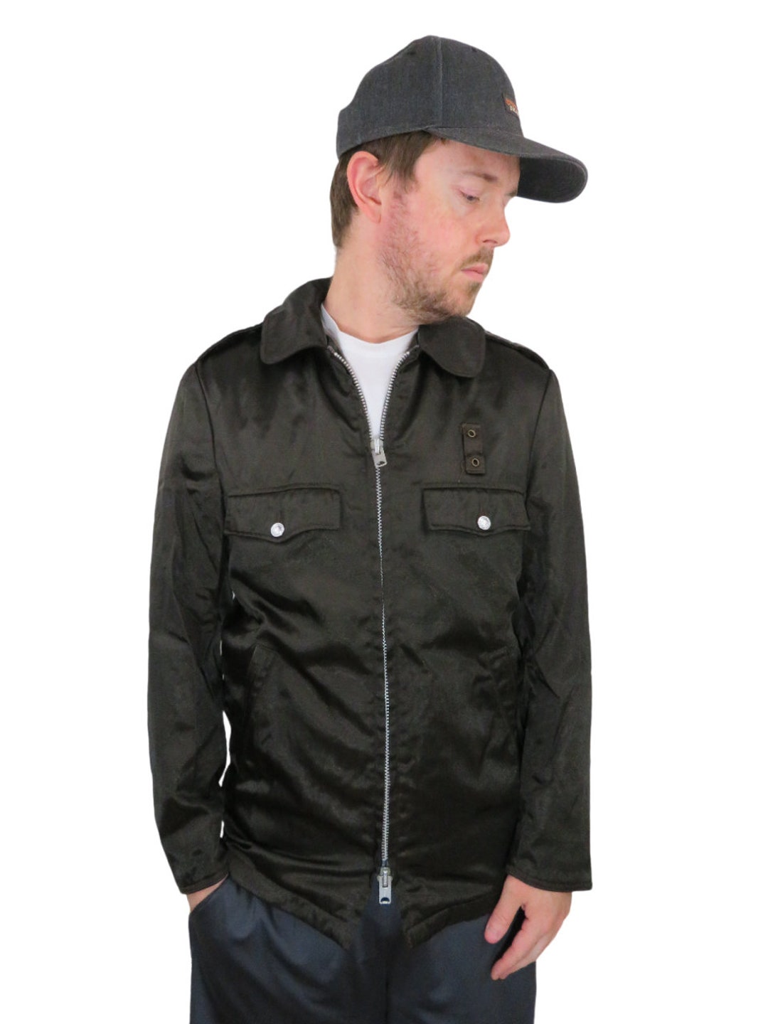 Vintage 40s 50s 60s Men's Police Bomber Military Security Jacket Coat ...