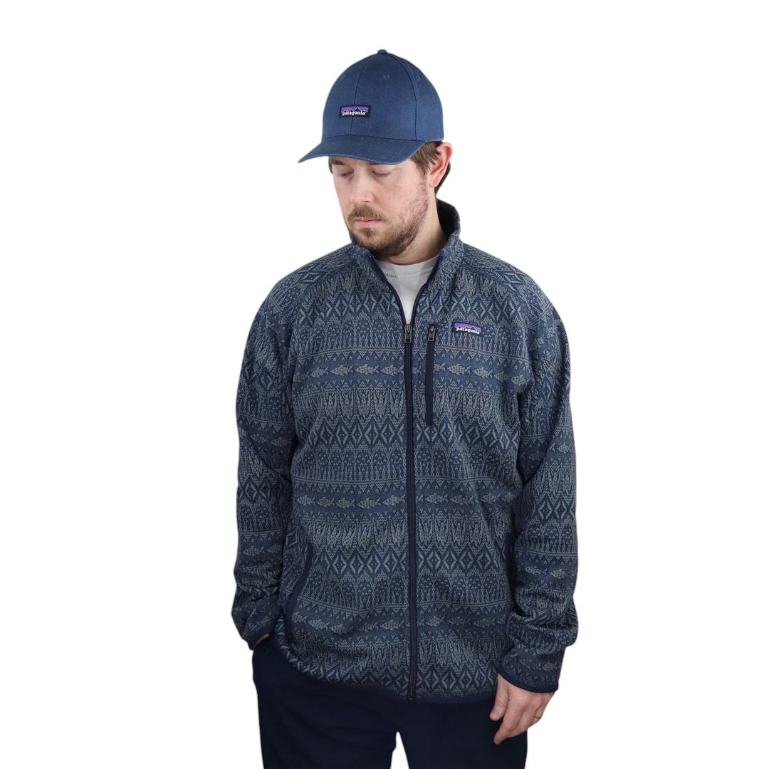 Y2K Patagonia Falconer Legend Fish Trout Aztec Fishing Woven Nordic ...