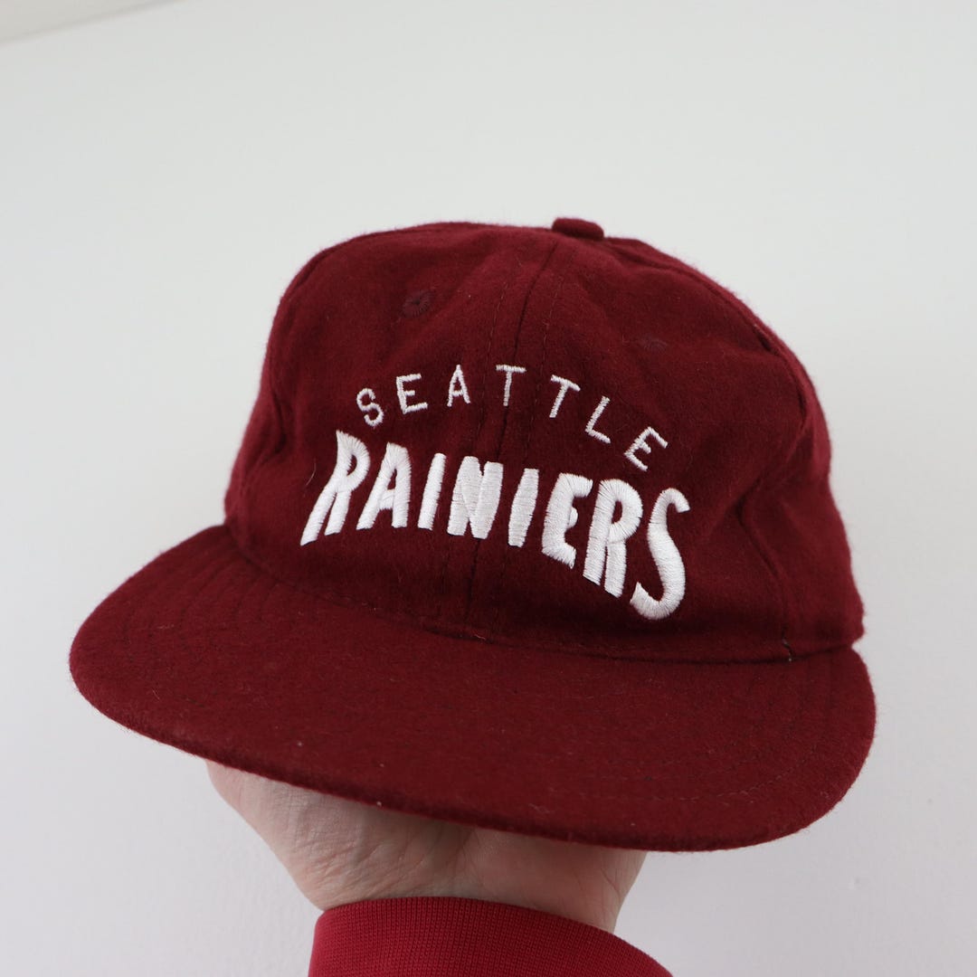 Vintage Made in USA Ebbets Field Flannels Seattle Rainiers MLB Wool Strapback Mens Hat Cap Retro ...