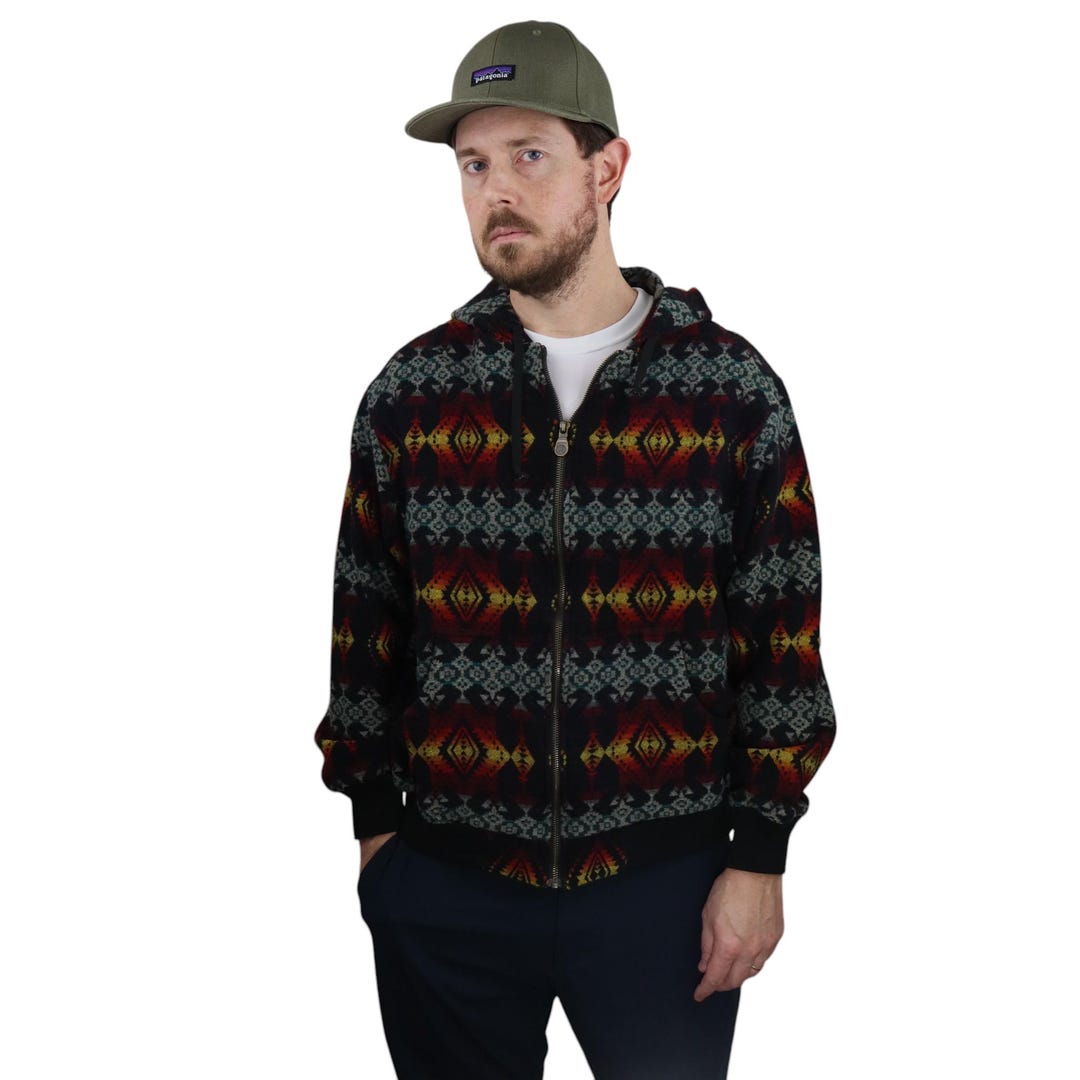 Vintage Pendleton 100% Wool Navajo Aztec Tribal Blanket Cowichan Bomber ...