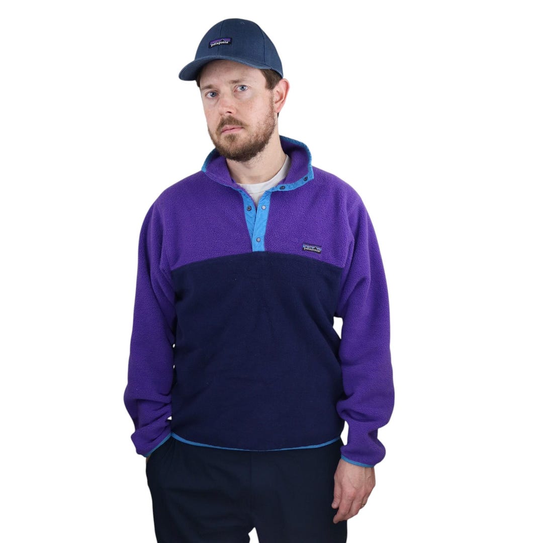 Vintage 80s Patagonia Synchilla Fleece Snap T Pullover Jacket Mens XL ...