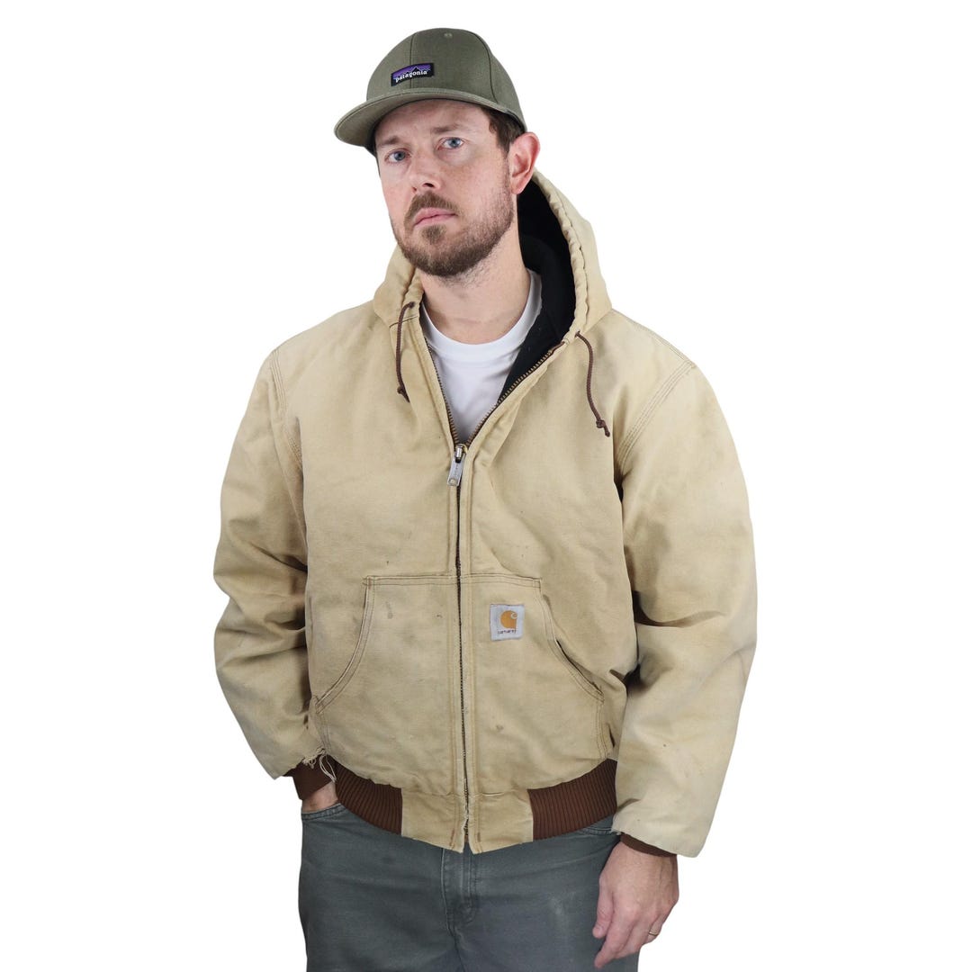Vintage Carhartt Duck Canvas Work Jacket XL: Distressed & Faded - Etsy
