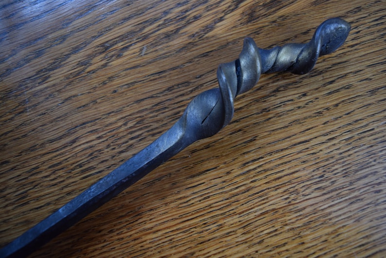 Hand Forged Steel Blacksmith Fire Poker With Twisted End - Etsy