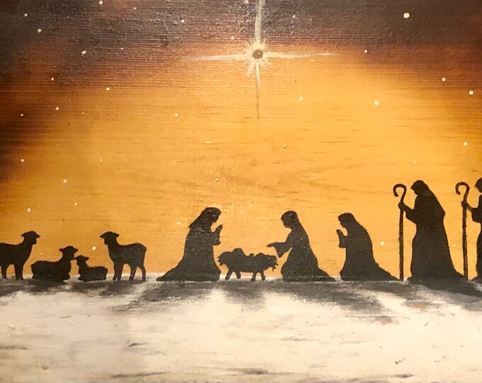 Light up Rustic Wood Nativity Scene | Etsy