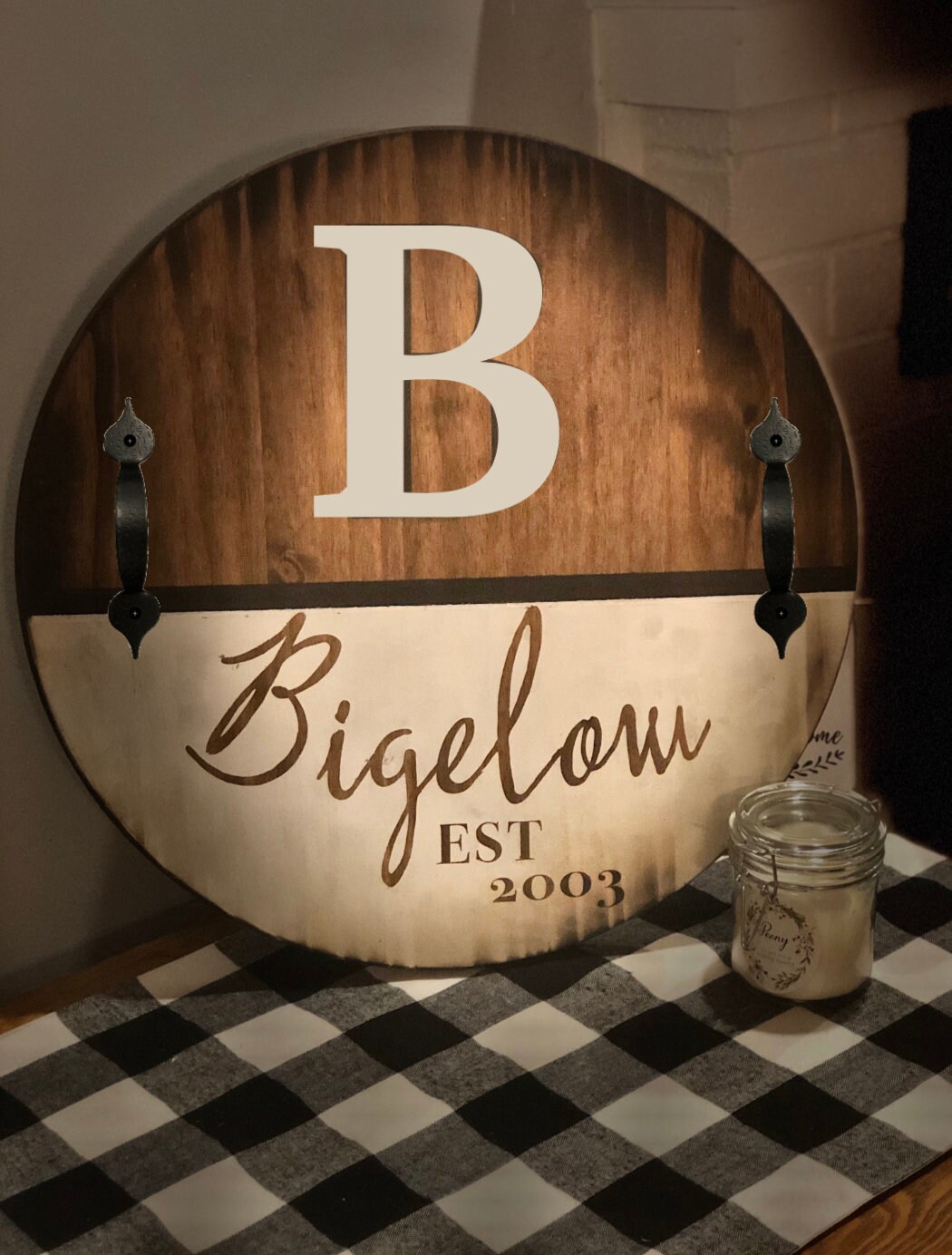 18 Round Wood Personalized Sign/ Tray - Etsy