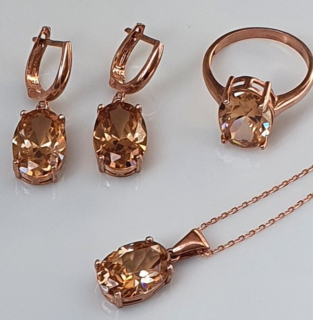 Zultanite Stone Set, Color Changing Stone, Necklace Earrings and Ring ...