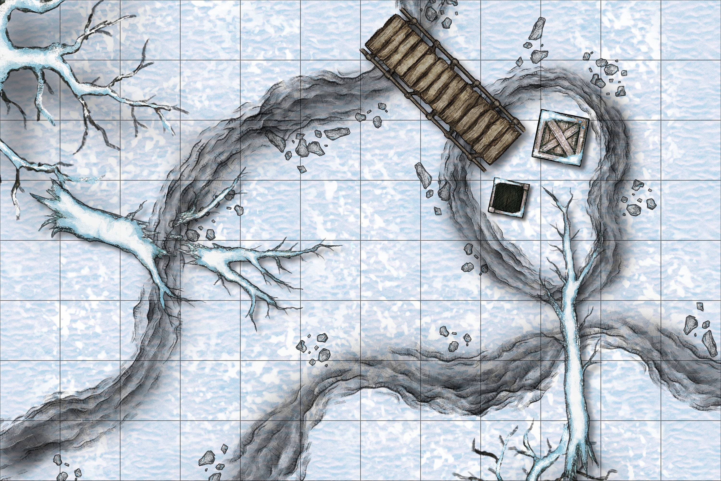 Snow Battle Map 4K, Dnd Battle Map, D&D, Battlemap, Dungeons and ...