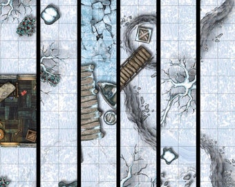 Frozen Cavern Battle Map, Dnd Battle Map, D&D, Battlemap, Dungeons and ...