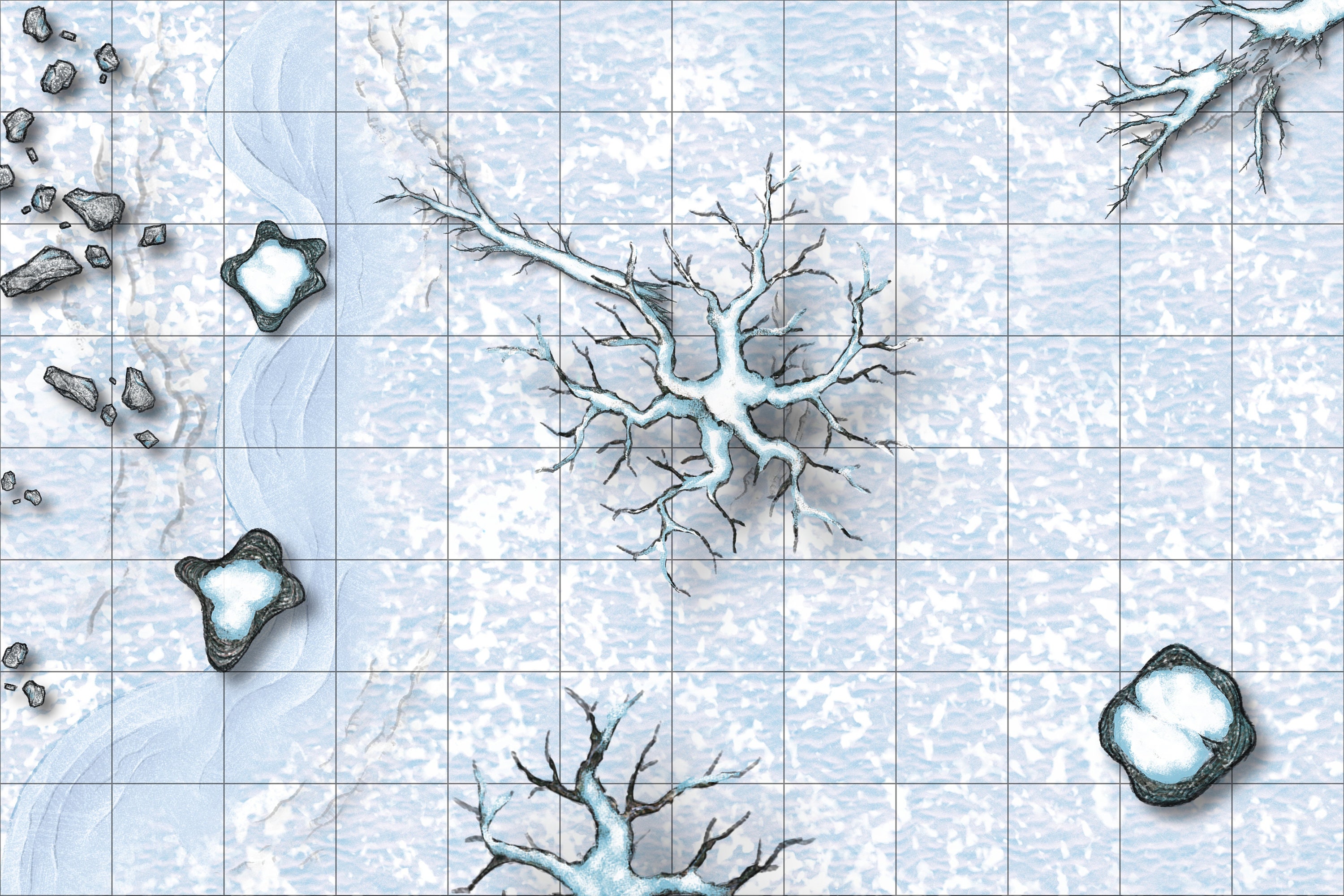 Snow Battle Map 4k Dnd Battle Map Dandd Battlemap Dungeons And Dragons 5e Roll20 Fantasy