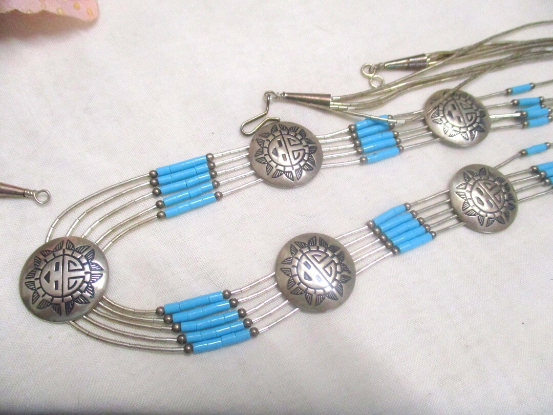 S 22 Dream Piece Hopi Necklace Vintage Liquid Silver Native American ...