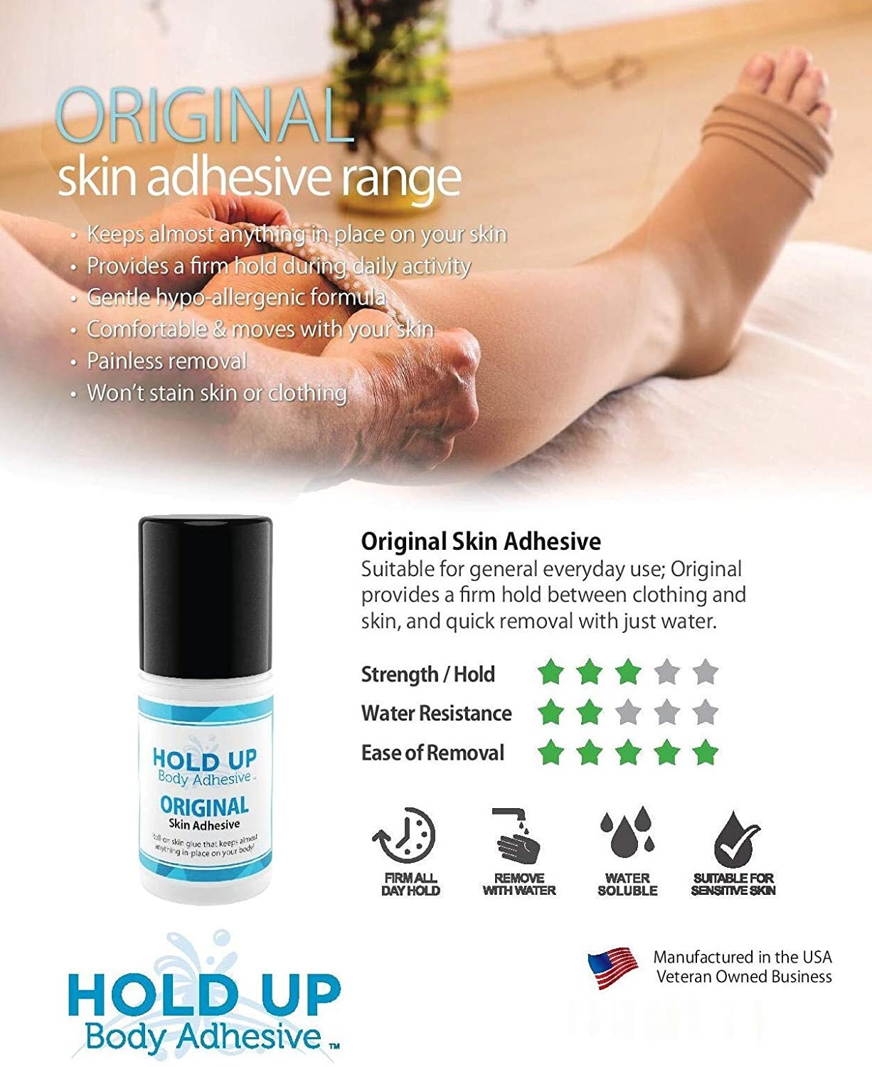 Hold up Body Adhesive Roll-on Applicator Glue for Compression Socks ...