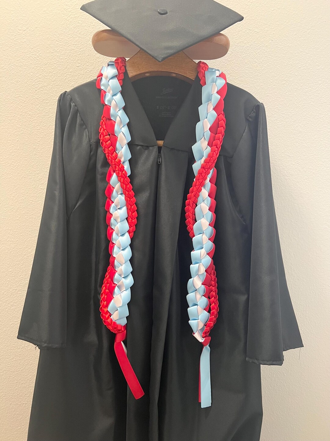 Graudation Open Lei - Red, Light Blue and White - Etsy