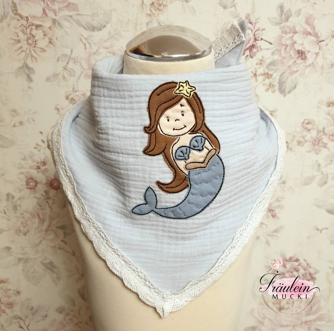 Scarf Muslin Child Toddler Baby Triangular Scarf Mermaid - Etsy