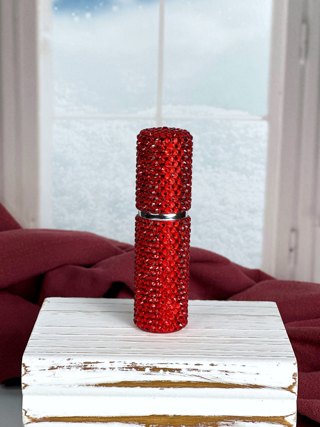 Red Crystal Perfume Bottle, Perfume Atomiser Bottle, Re-fill Perfume ...