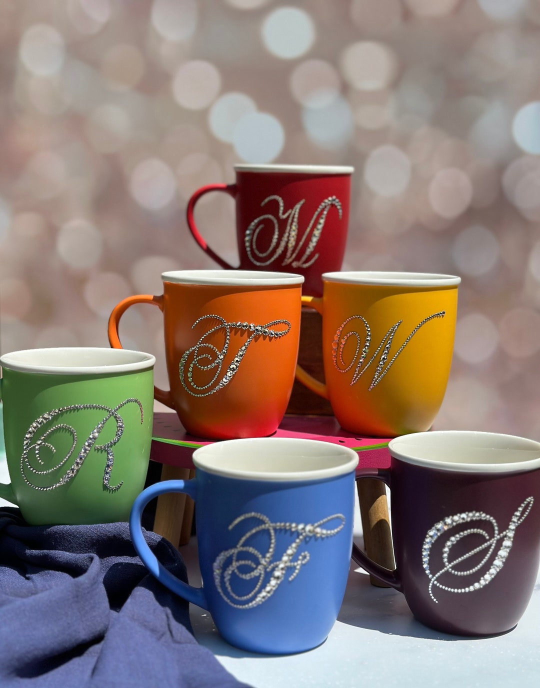 Set of 6 Rainbow Coffee Mugs, Six Days of Week Mugs, Made With ...