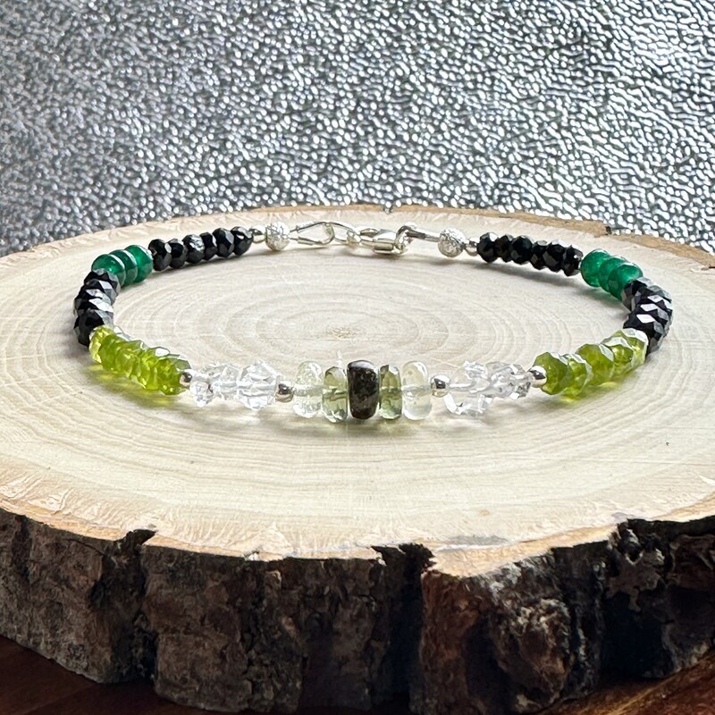 Libya Desert Glass and Moldavite Bead Bracelet - Etsy