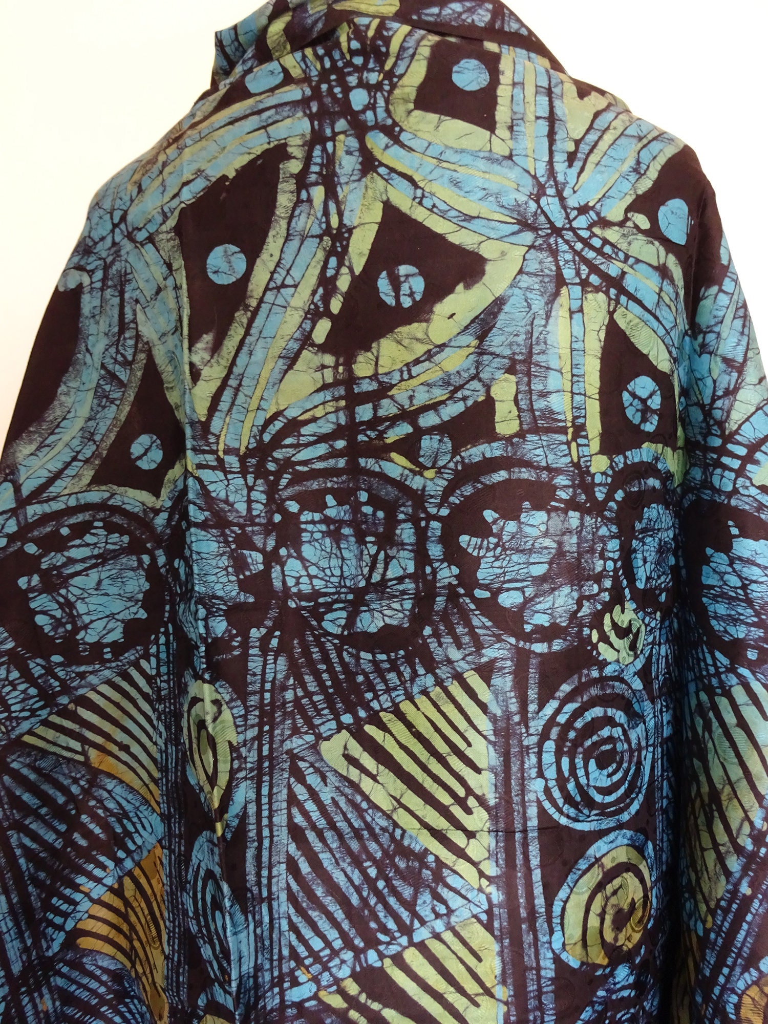 Hand Drawn Fabric, Modern African Adire Fabric by the Yard, Artisan ...