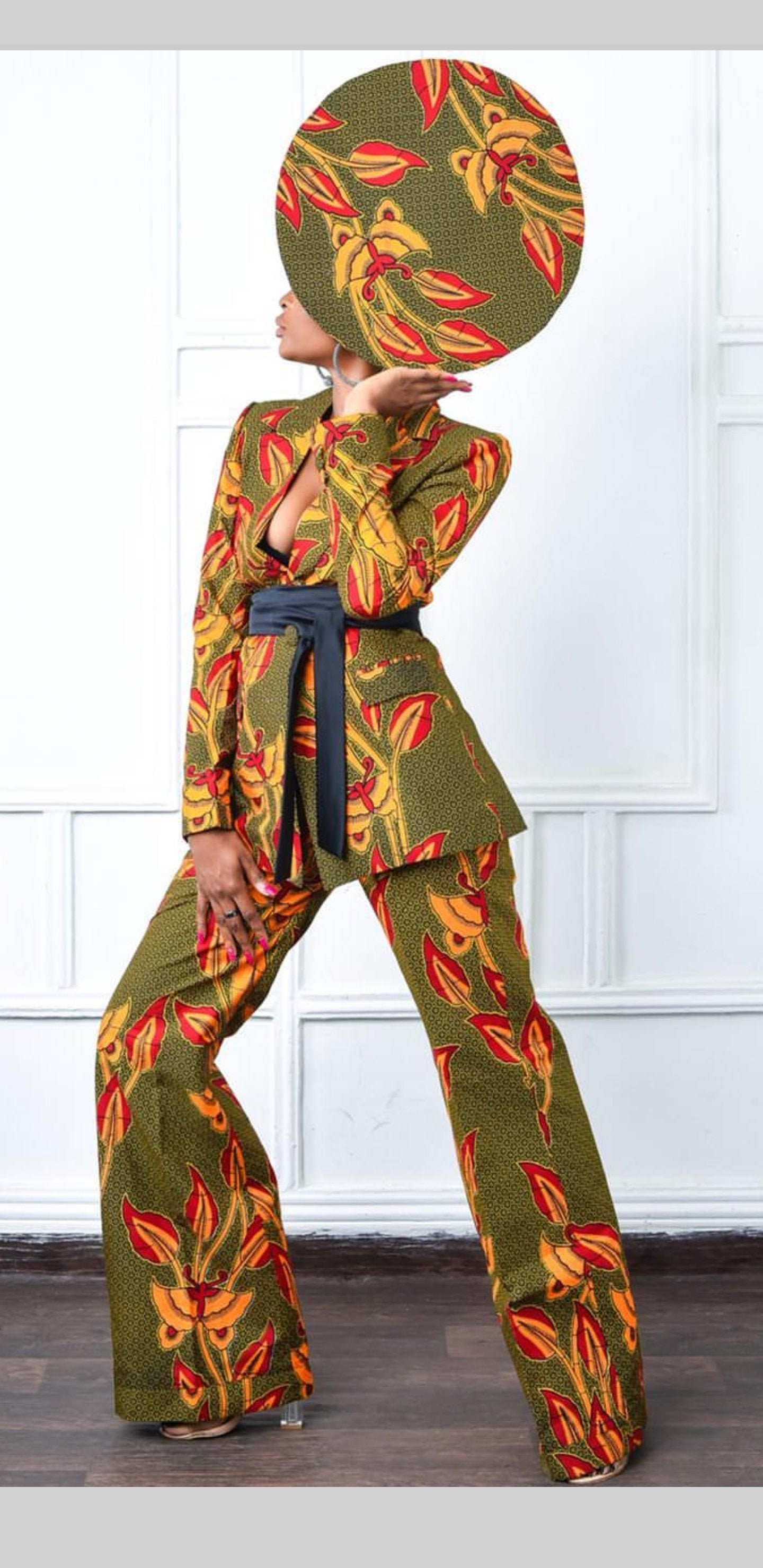 African Womens Pants Suit Ankara Blazers And Pants Set Etsy