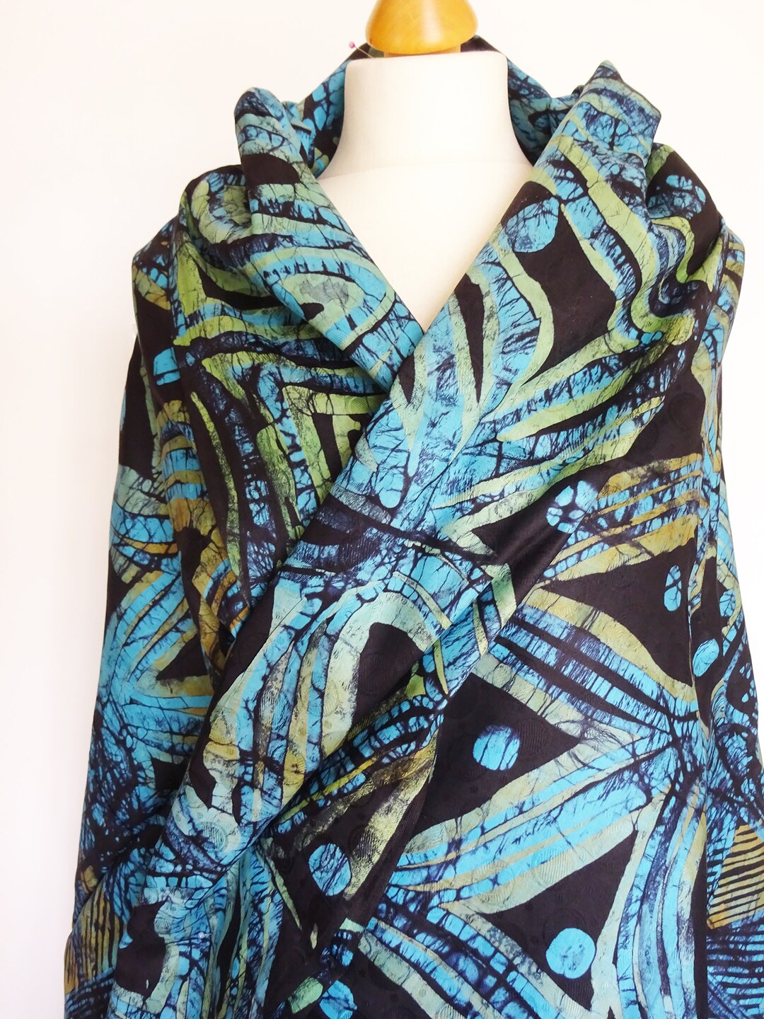 Hand Drawn Fabric, Modern African Adire Fabric by the Yard, Artisan ...