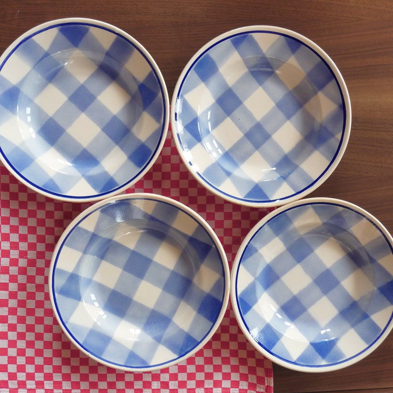 Gingham Plates - Etsy