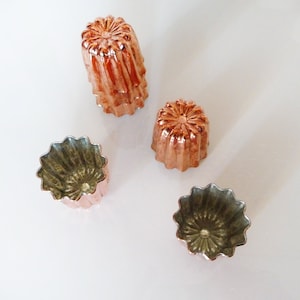 6 Beautiful COPPER Canele Cake Moulds , Bakery Pan, Canele Baking ...