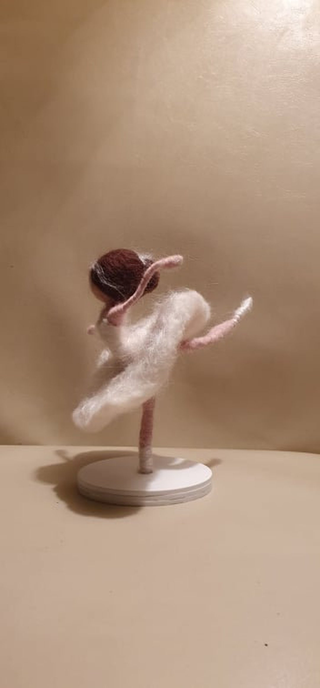 White Graceful Ballerina Felted Figurine, Swan Lake Figure , Needle ...